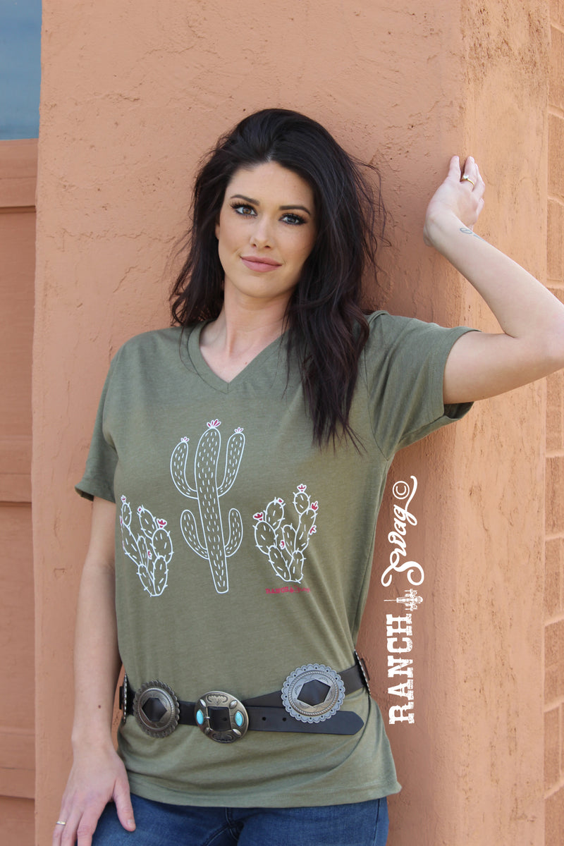 White Cactus with Blooms – Ranch Swag